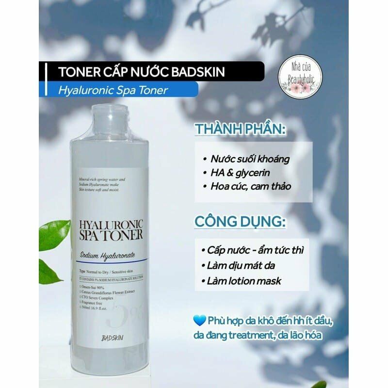 Review Toner Bad skin Hyaluronic Spa cấp nước tốt nhất nên mua